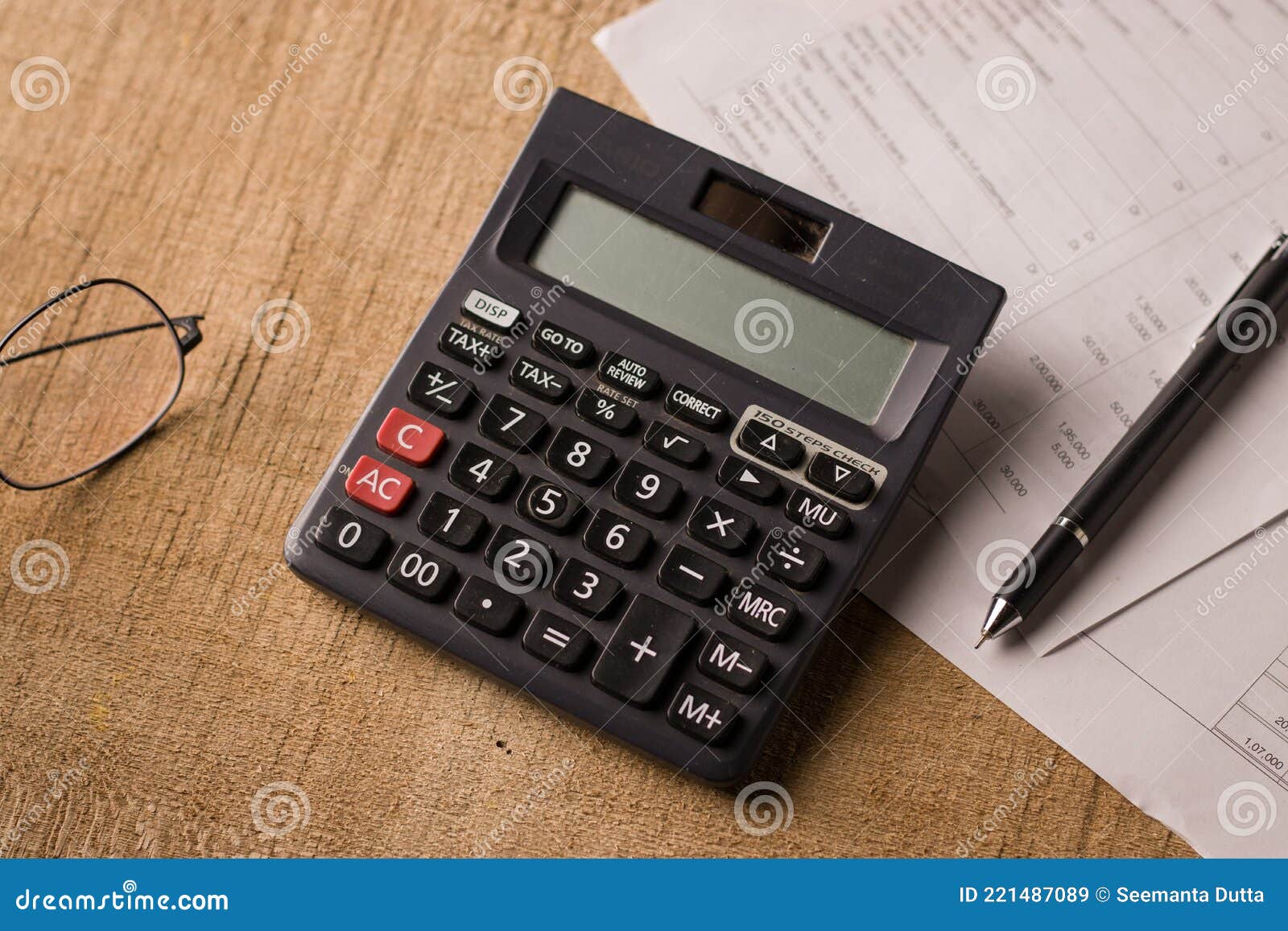 Black Calculator on Texture Background Stock Image. Stock Image - Image ...