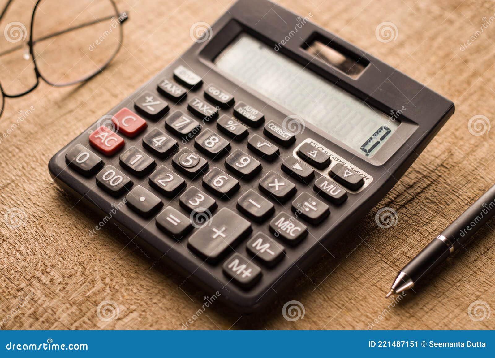 Black Calculator on Texture Background Stock Image. Stock Image - Image ...
