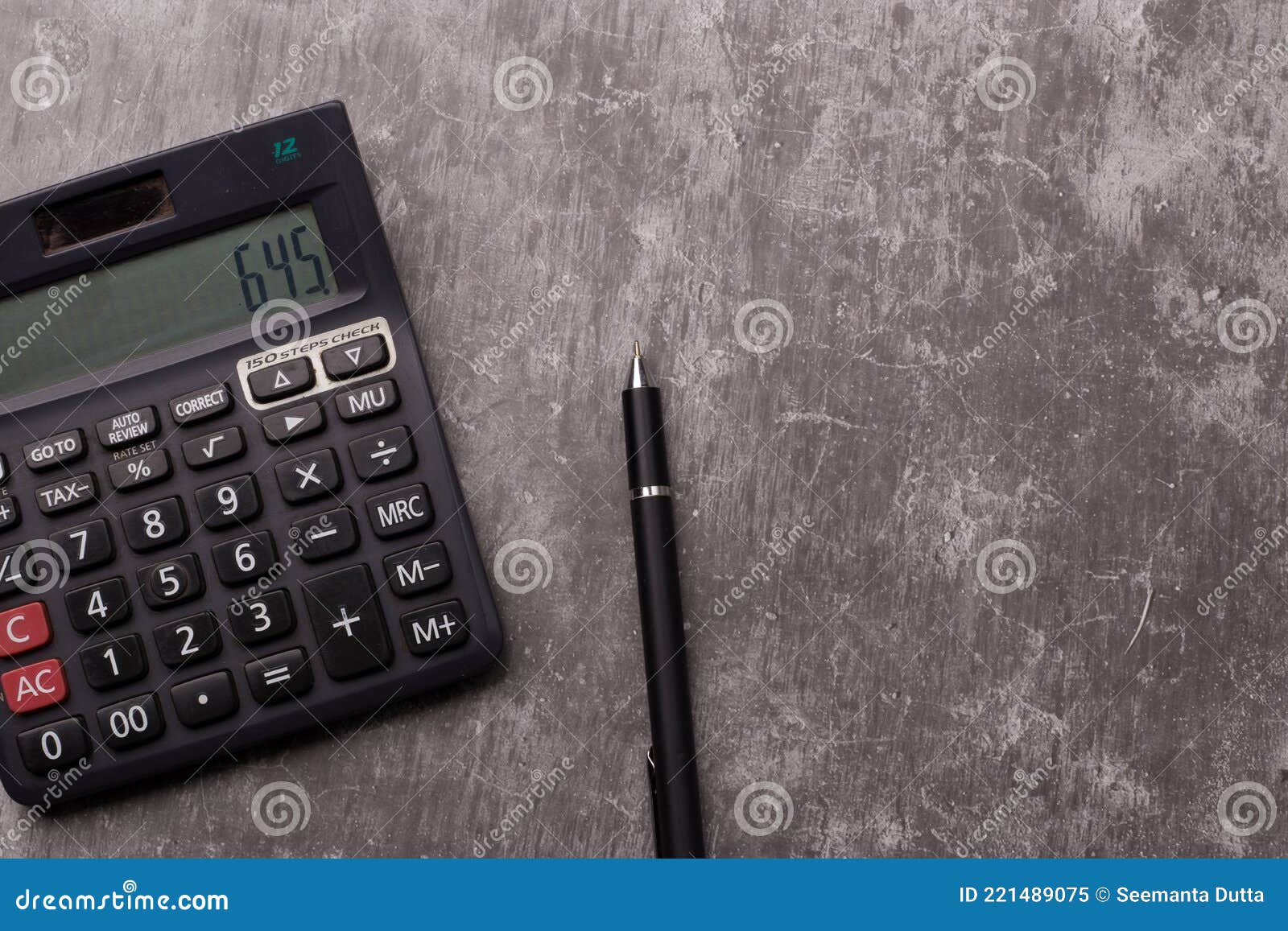 Black Calculator on Texture Background Stock Image. Stock Image - Image ...