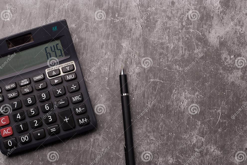 Black Calculator on Texture Background Stock Image. Stock Image - Image ...
