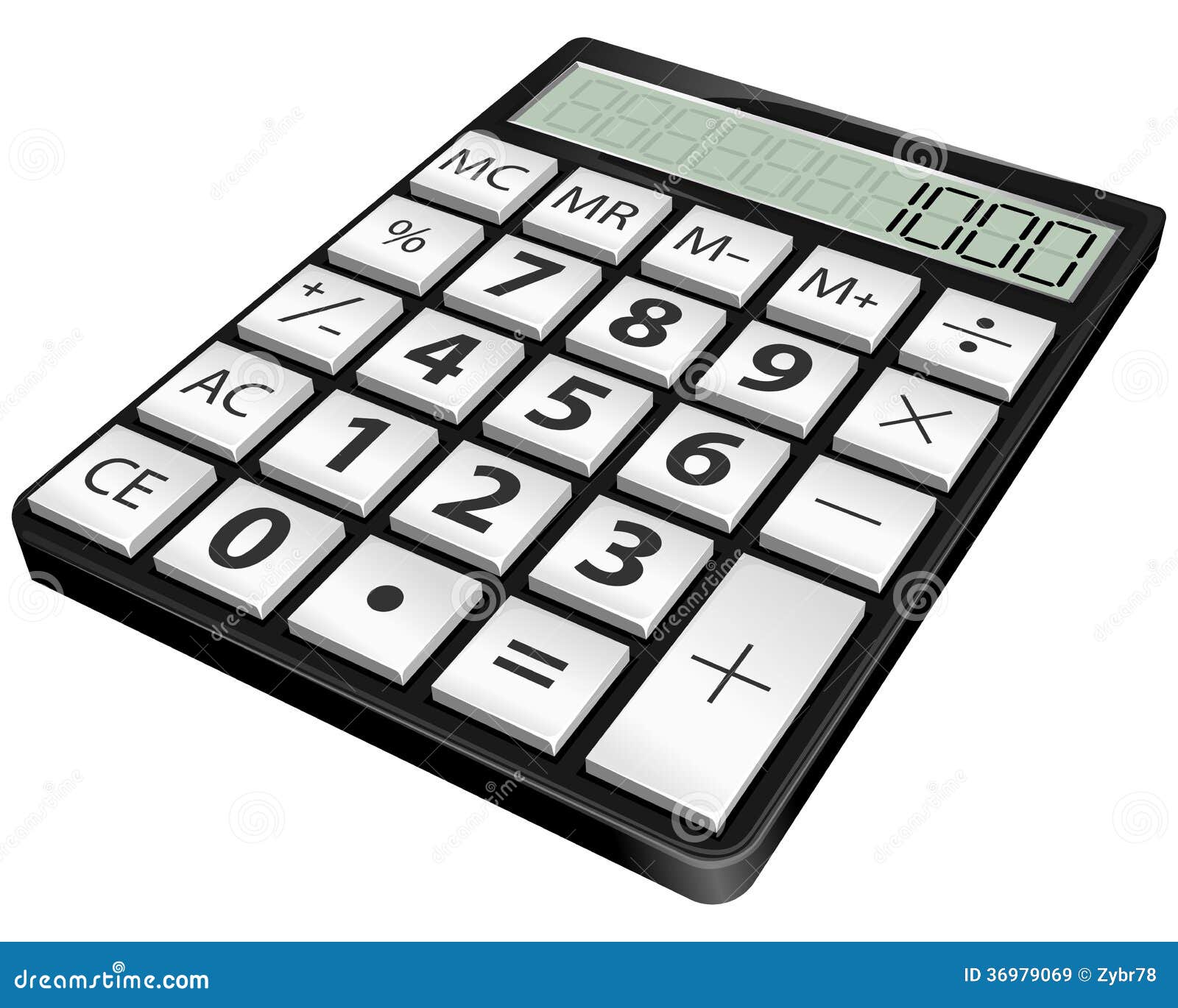 Black calculator stock vector. Illustration of equipment - 36979069