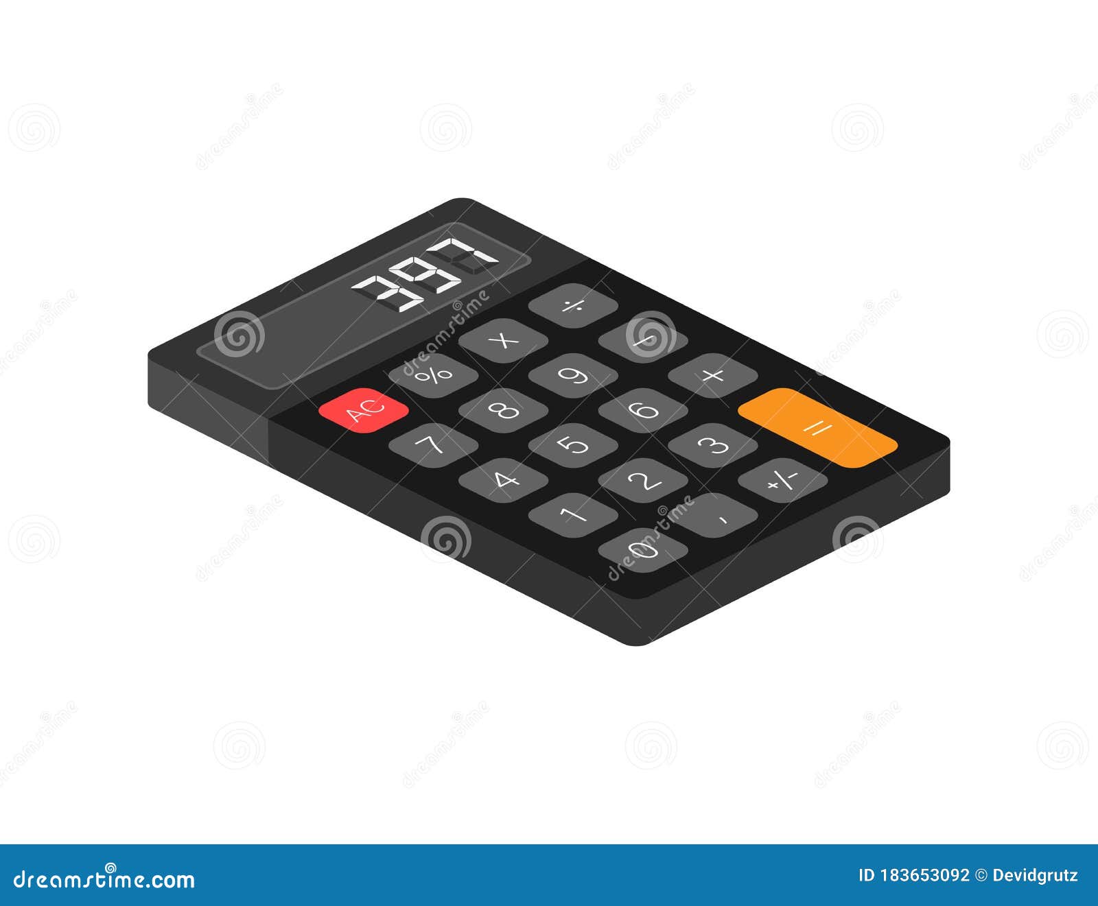 Black Calculator White Background. Modern Design. Electronic Portable ...