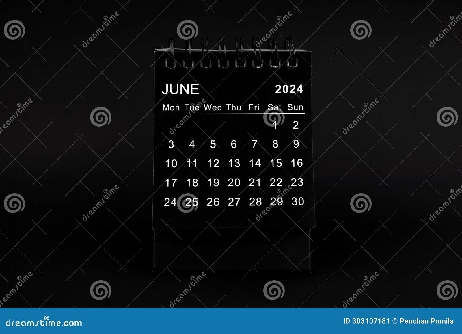 June 2024 Calendar On A Digital Tablet Isolated On Wood Background With ...