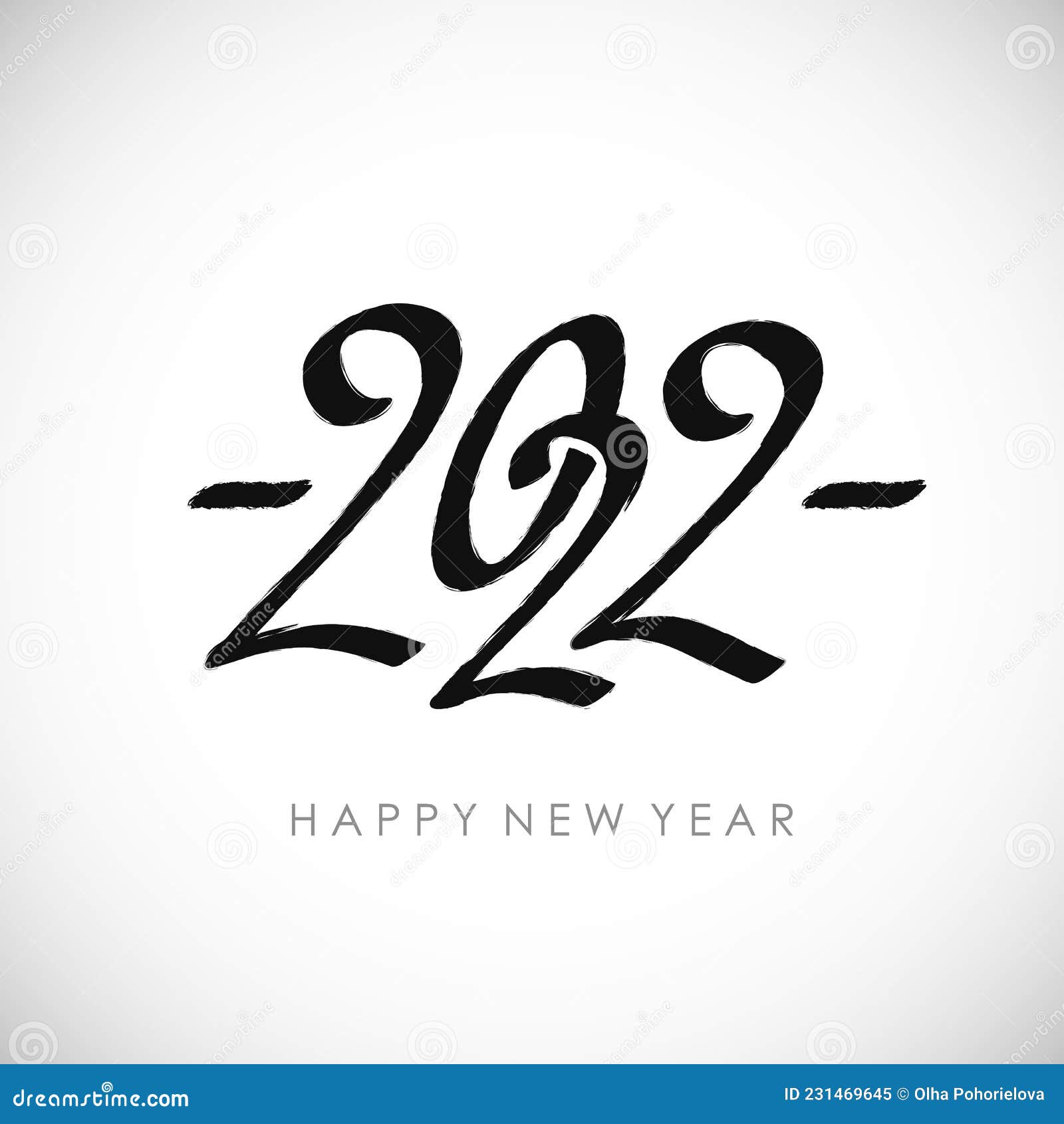 Black Calligraphy 2022 Logo Design. Flat Vector Template Stock Vector ...