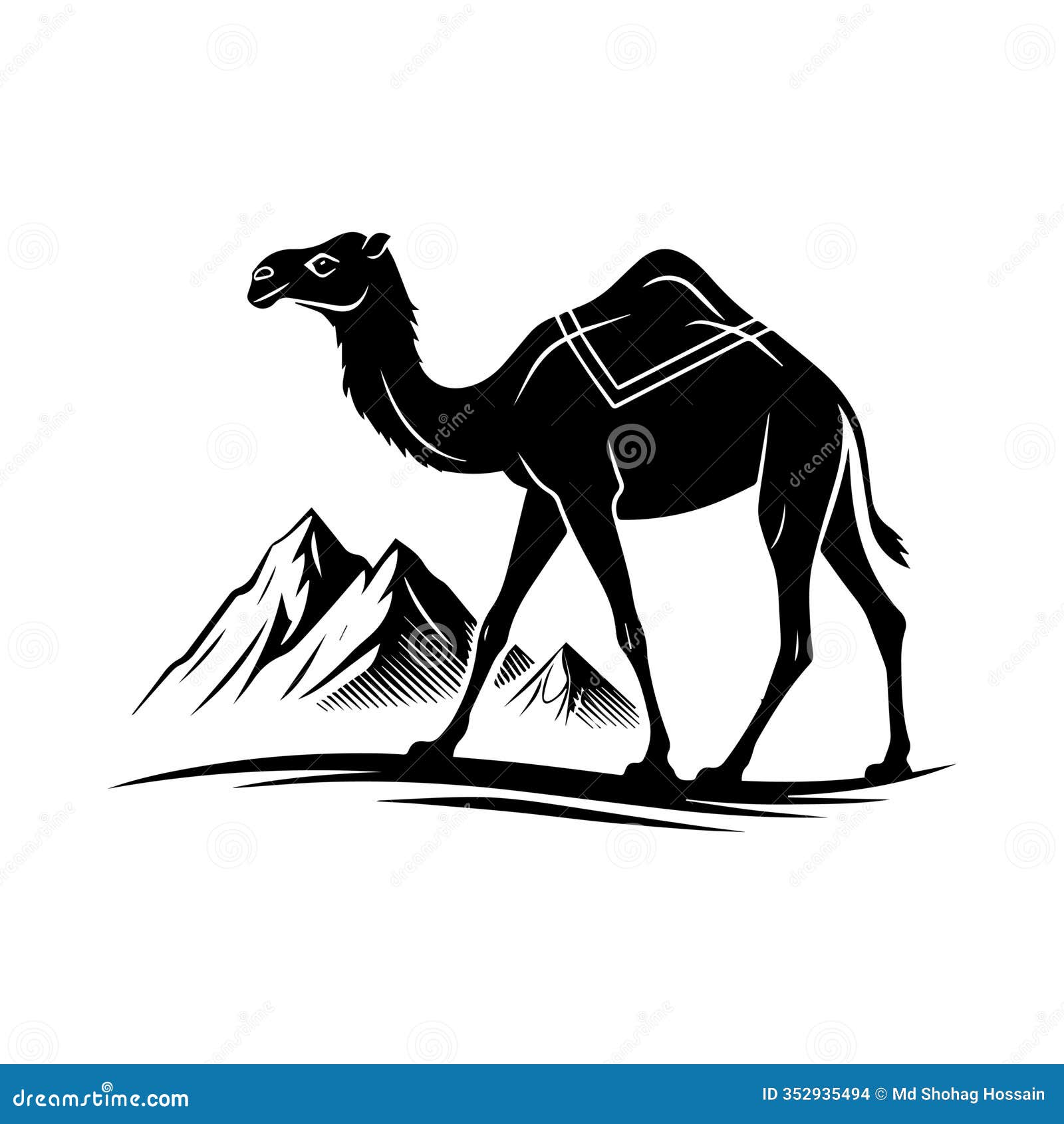 Black camel silhouette stock illustration. Illustration of white ...