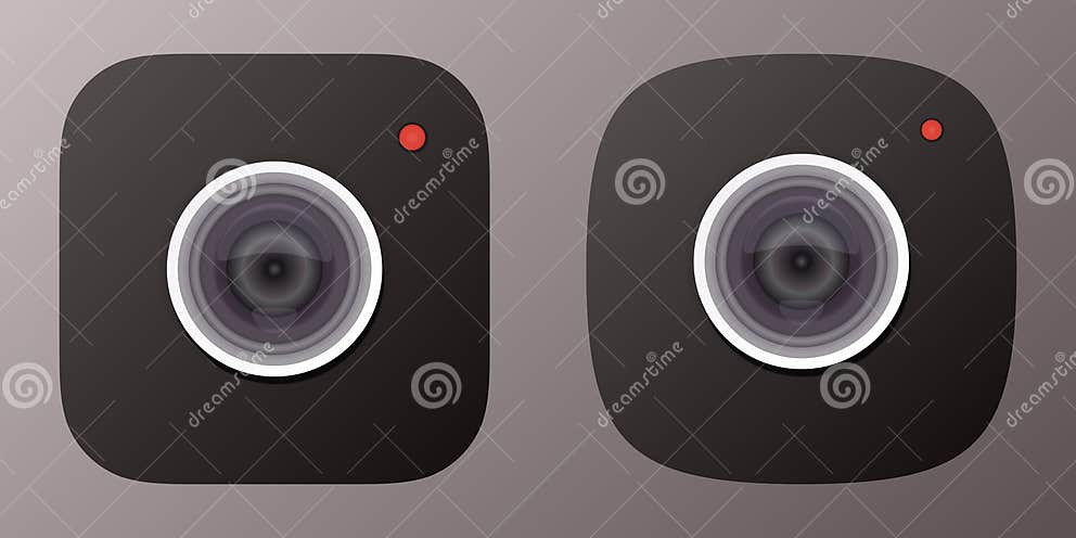 Black camera app icons stock illustration. Illustration of digital ...