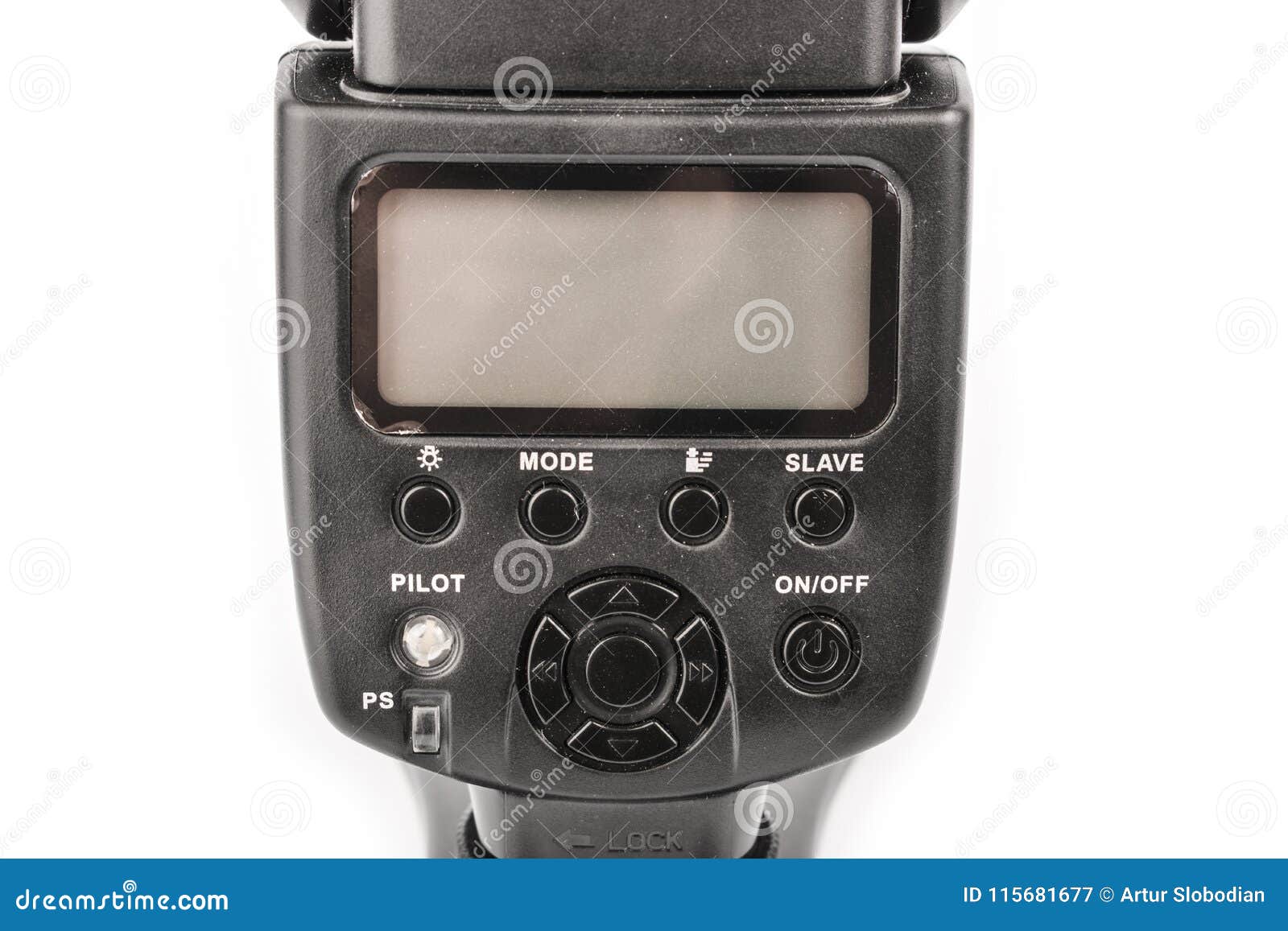Black camera flash isolate stock image. Image of auto - 115681677