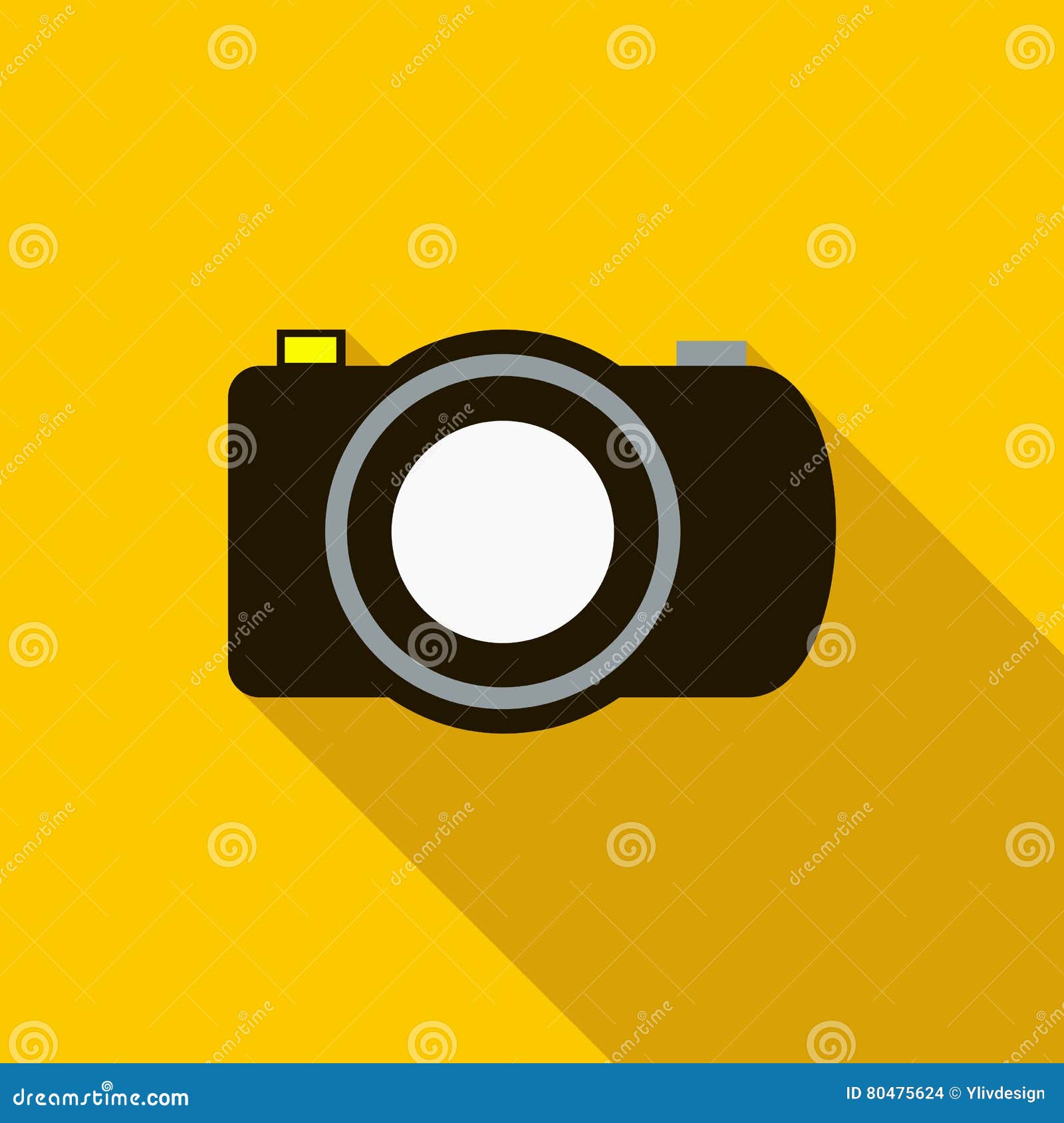 Black Camera Icon in Flat Style Stock Vector - Illustration of film ...