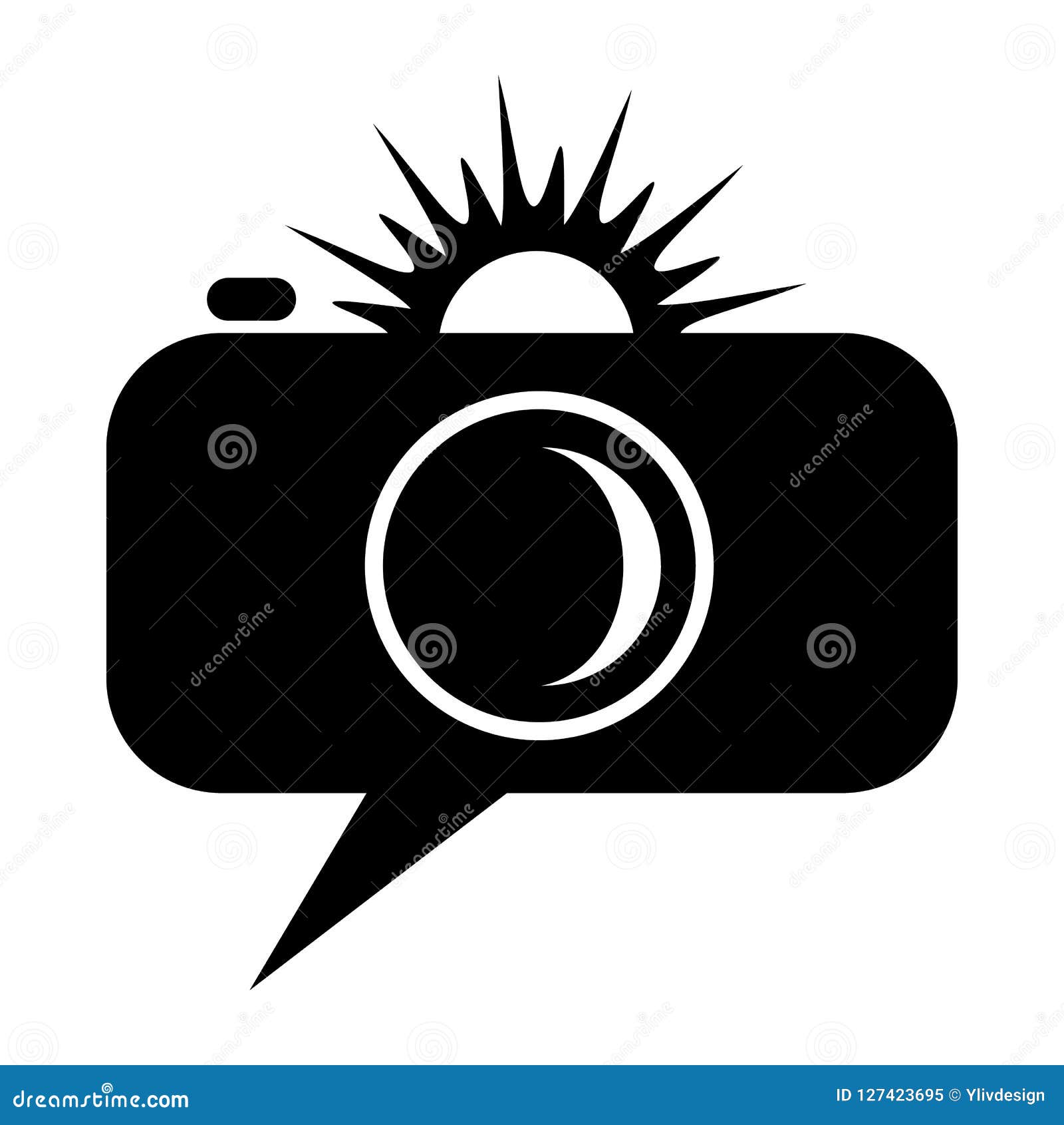 Black Camera Icon, Simple Style Stock Illustration - Illustration of ...