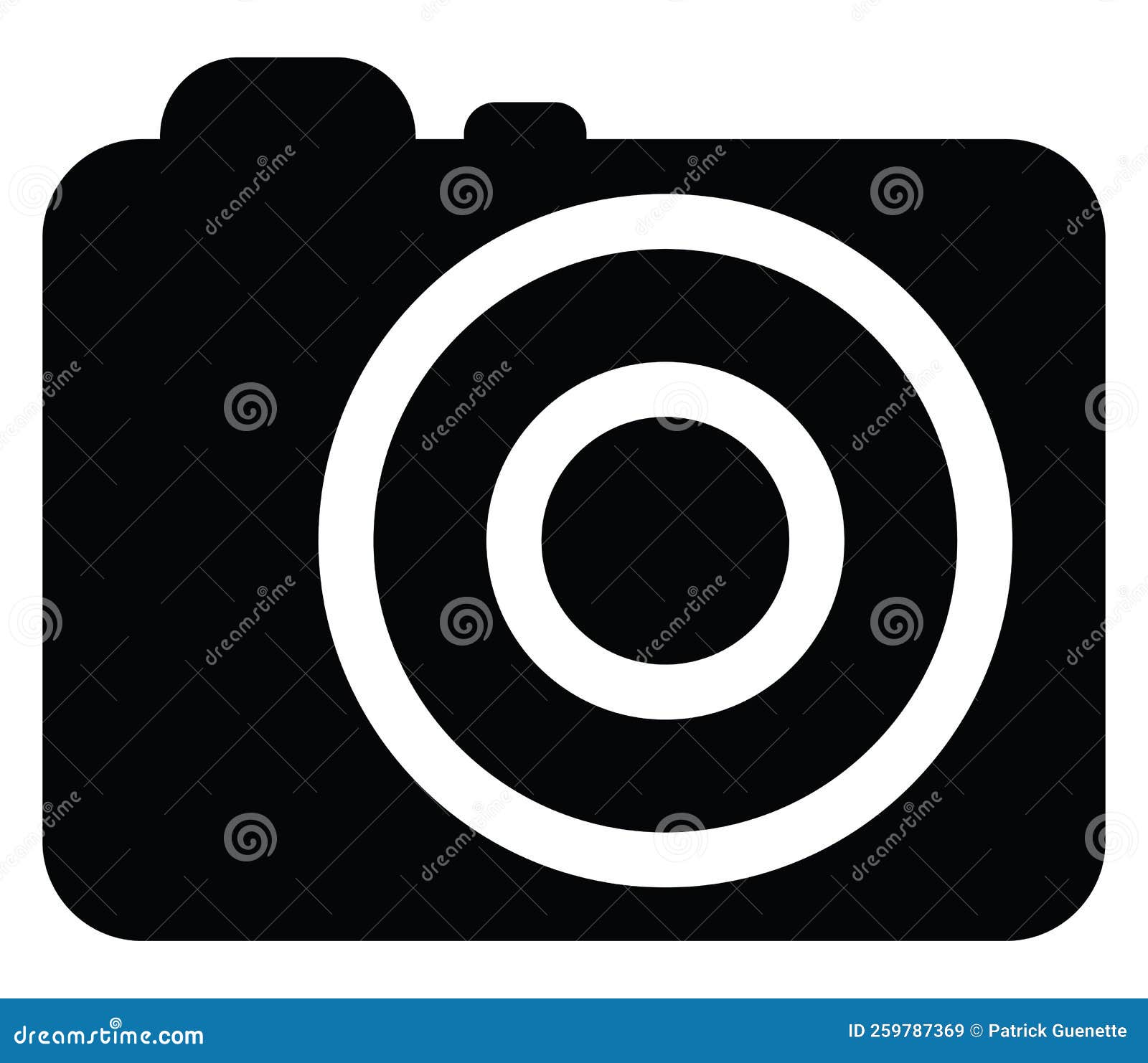 Black camera, icon stock vector. Illustration of background - 259787369