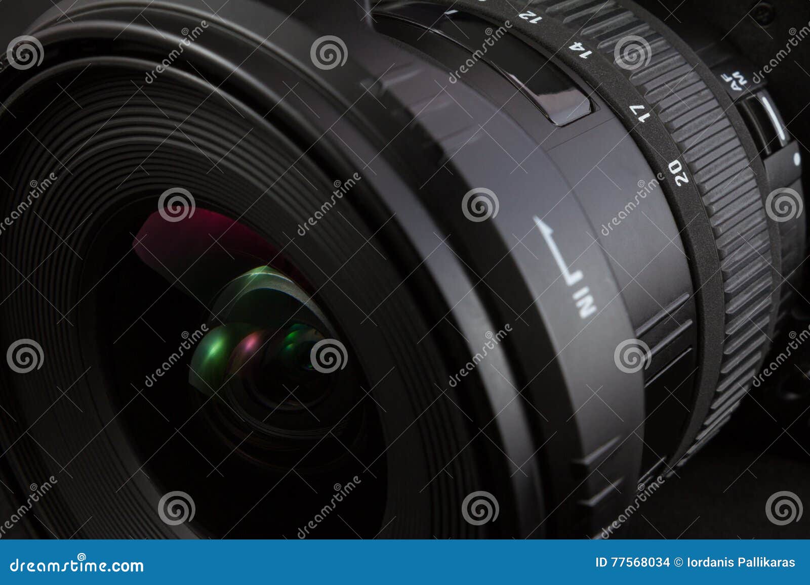 Black Camera Lens on Black Background Stock Photo - Image of digital ...