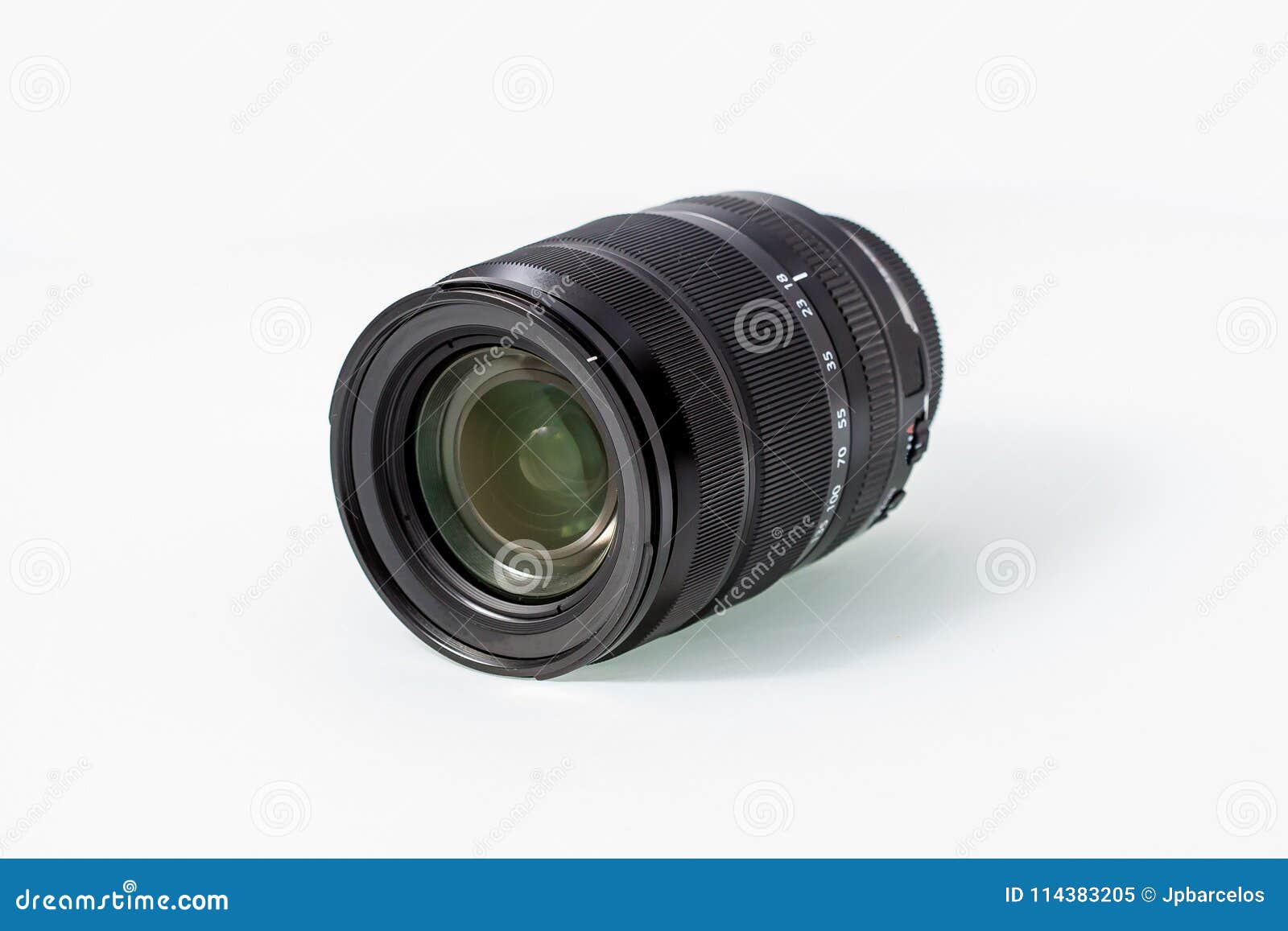 Black Camera Lens Isolated on White Background, Zoom Lens Stock Image ...