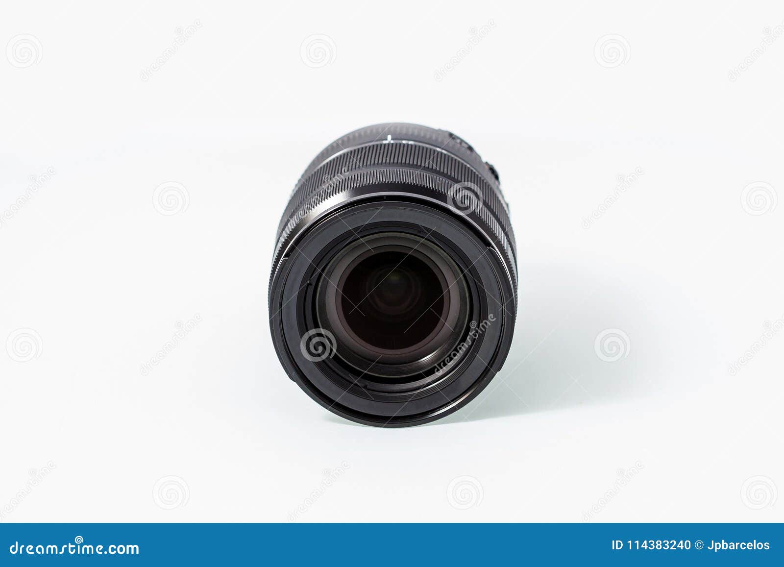 Black Camera Lens Isolated on White Background, Zoom Lens Stock Photo ...