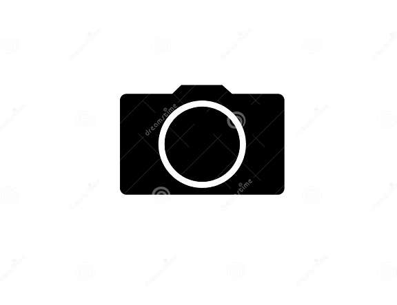 Black Camera Logo on White Background Stock Illustration - Illustration ...