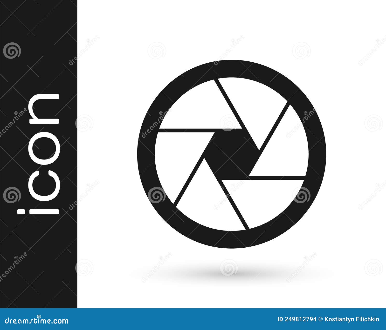 Black Camera Shutter Icon Isolated on White Background. Vector Stock ... Black Camera Shutter Icon Isolated on White Background. Vector Stock ...