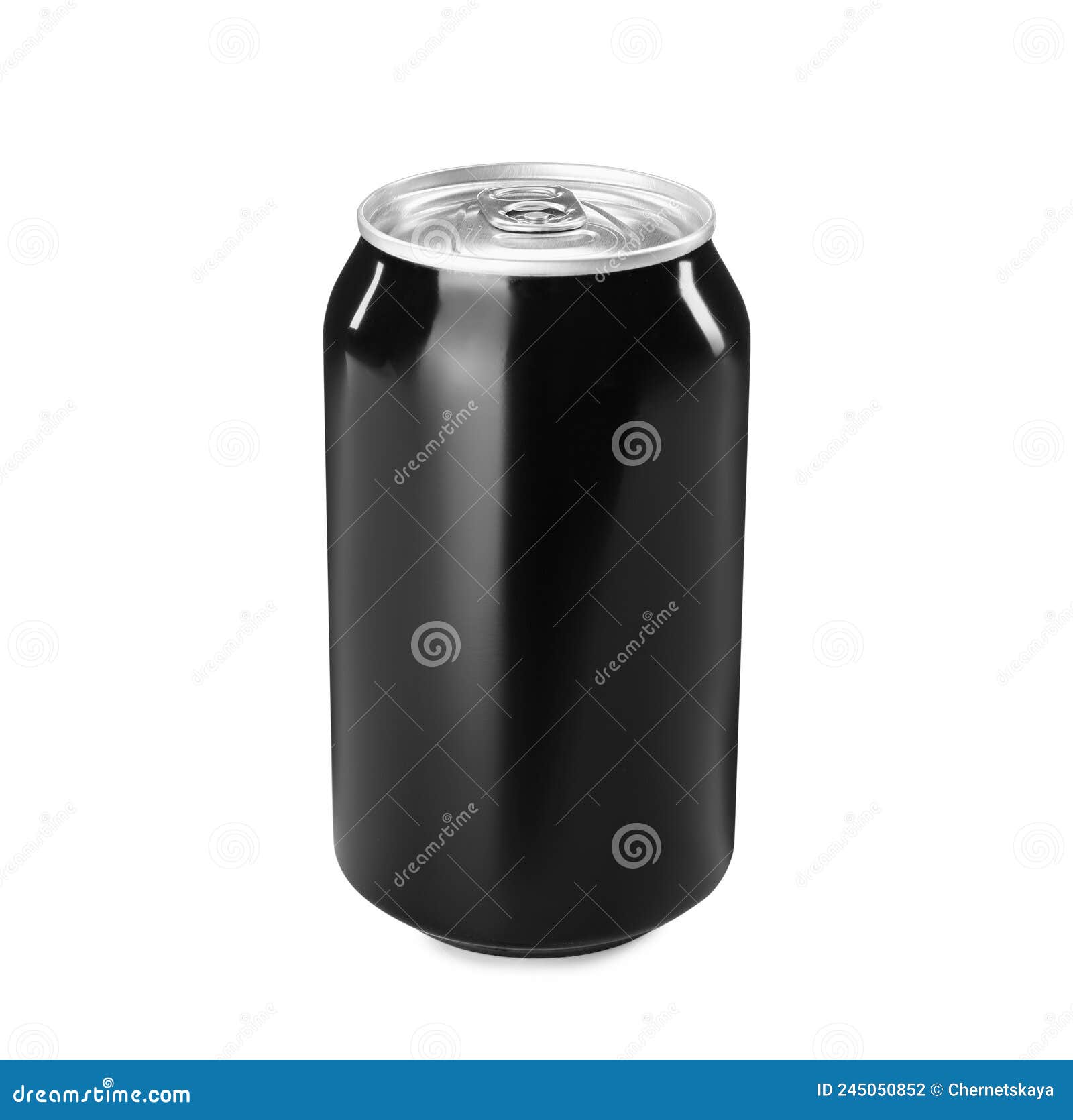 Black Can of Energy Drink Isolated on White Stock Photo - Image of ...