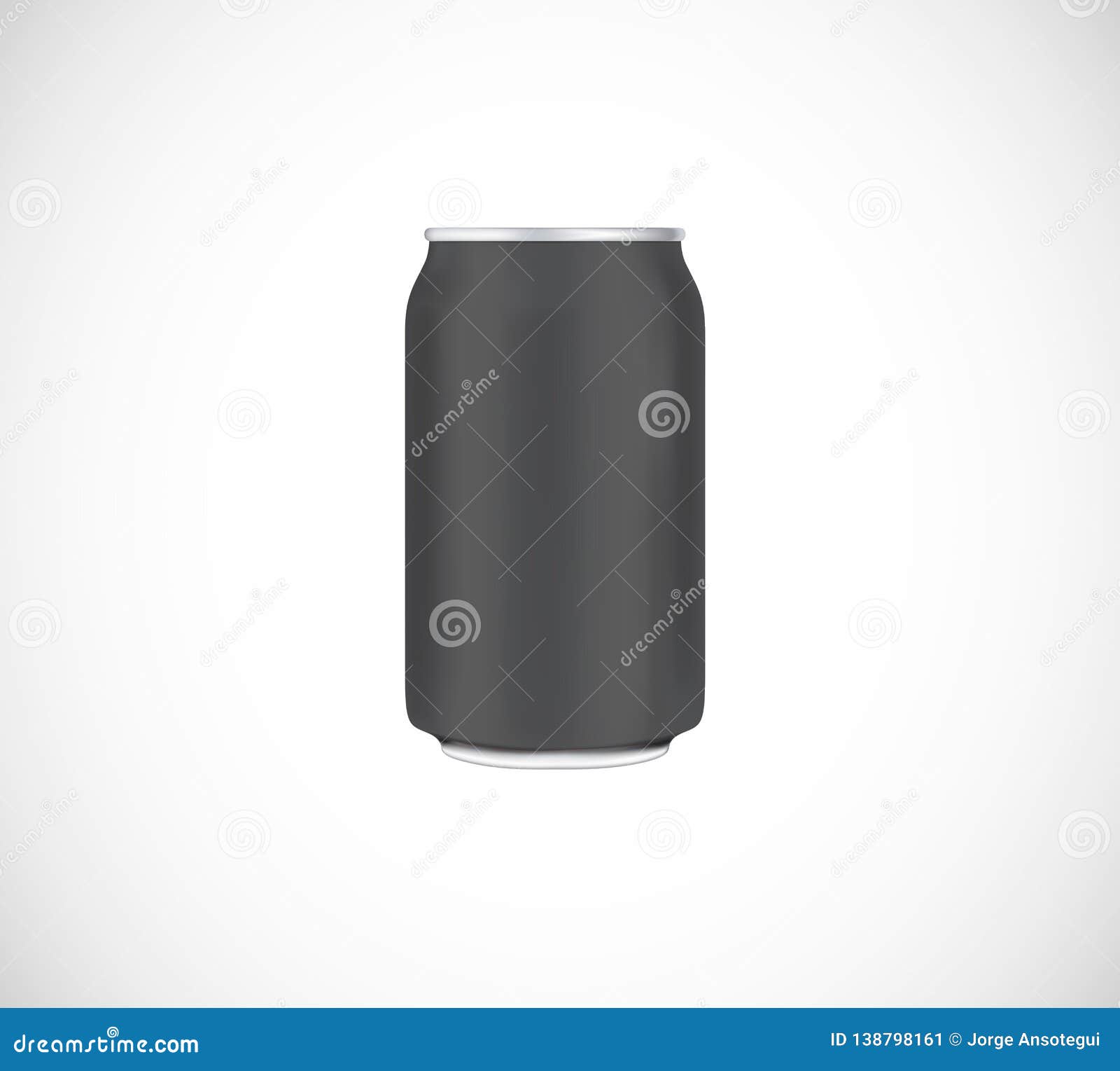 Black Can Front View. Can Vector Visual 330 Ml Stock Illustration ...