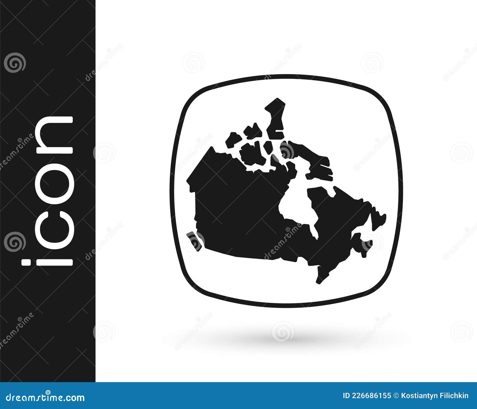 Black Canada Map Icon Isolated on White Background. Vector Stock Vector ...