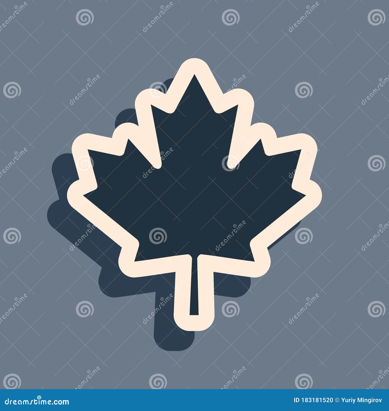 Black Canadian Maple Leaf Icon Isolated on Grey Background. Canada ...
