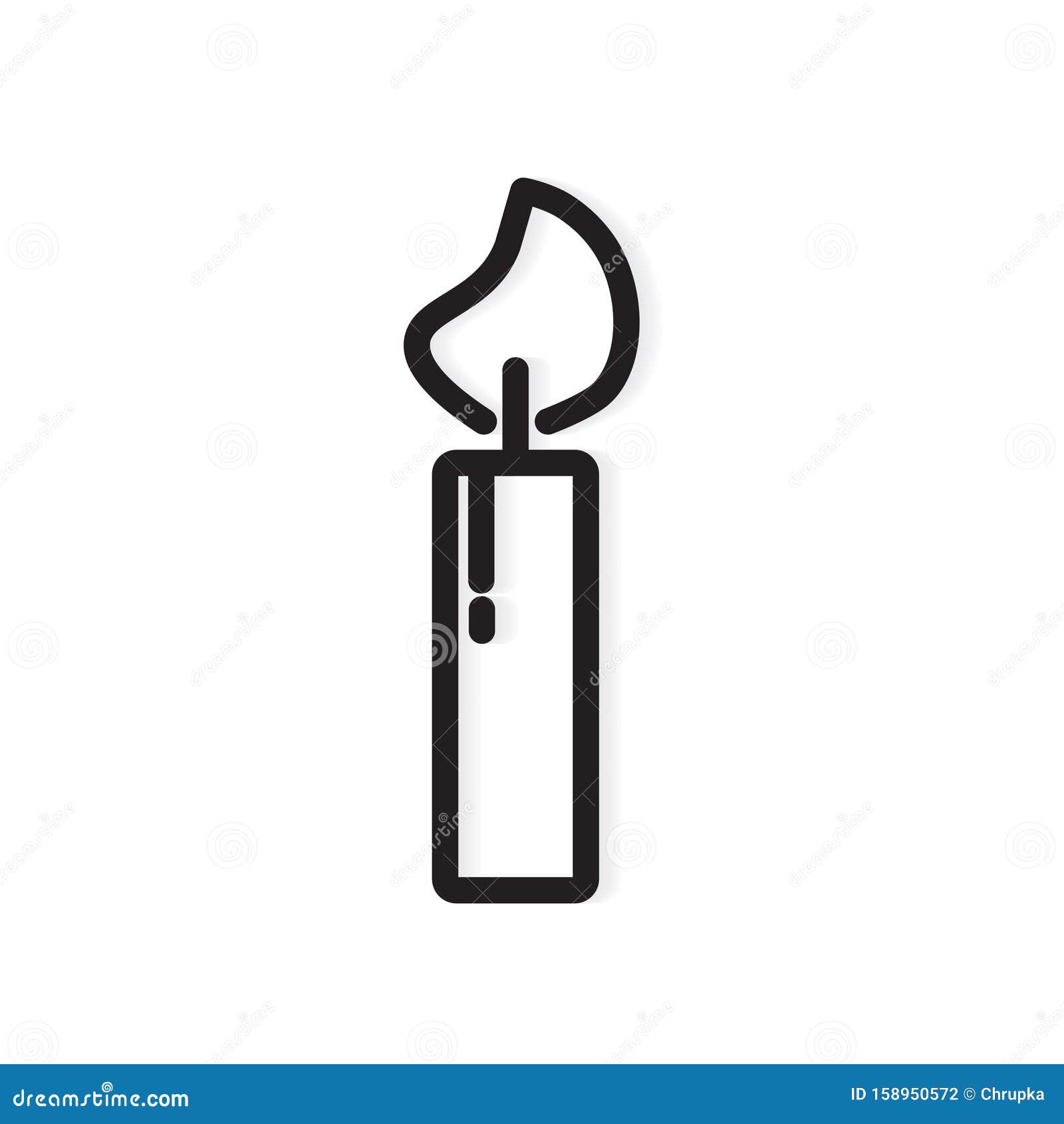 Black candle icon stock vector. Illustration of halloween - 158950572