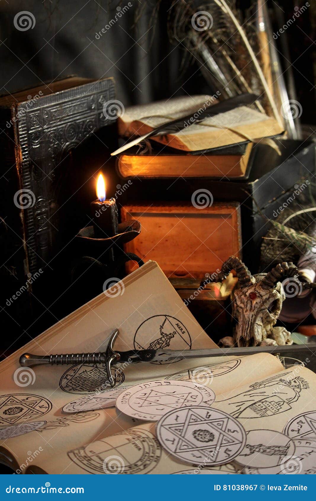 Black candle Magic Ritual stock image. Image of church - 81038967