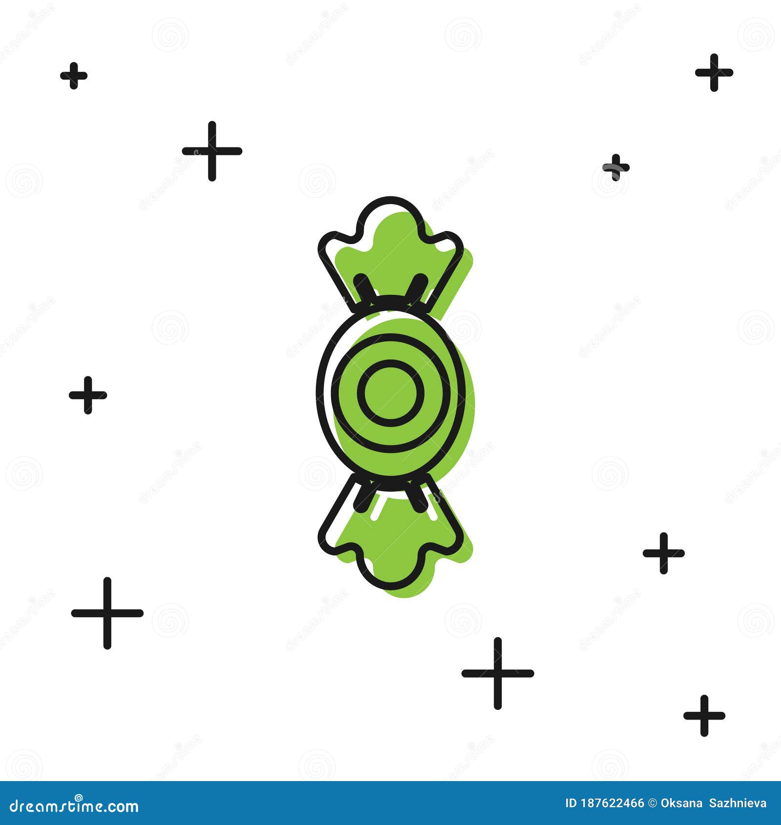 Black Candy Icon Isolated on White Background. Vector Stock Vector ...