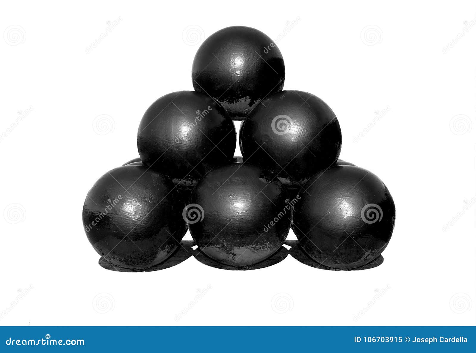 Black Cannonballs Stacked stock image. Image of power - 106703915