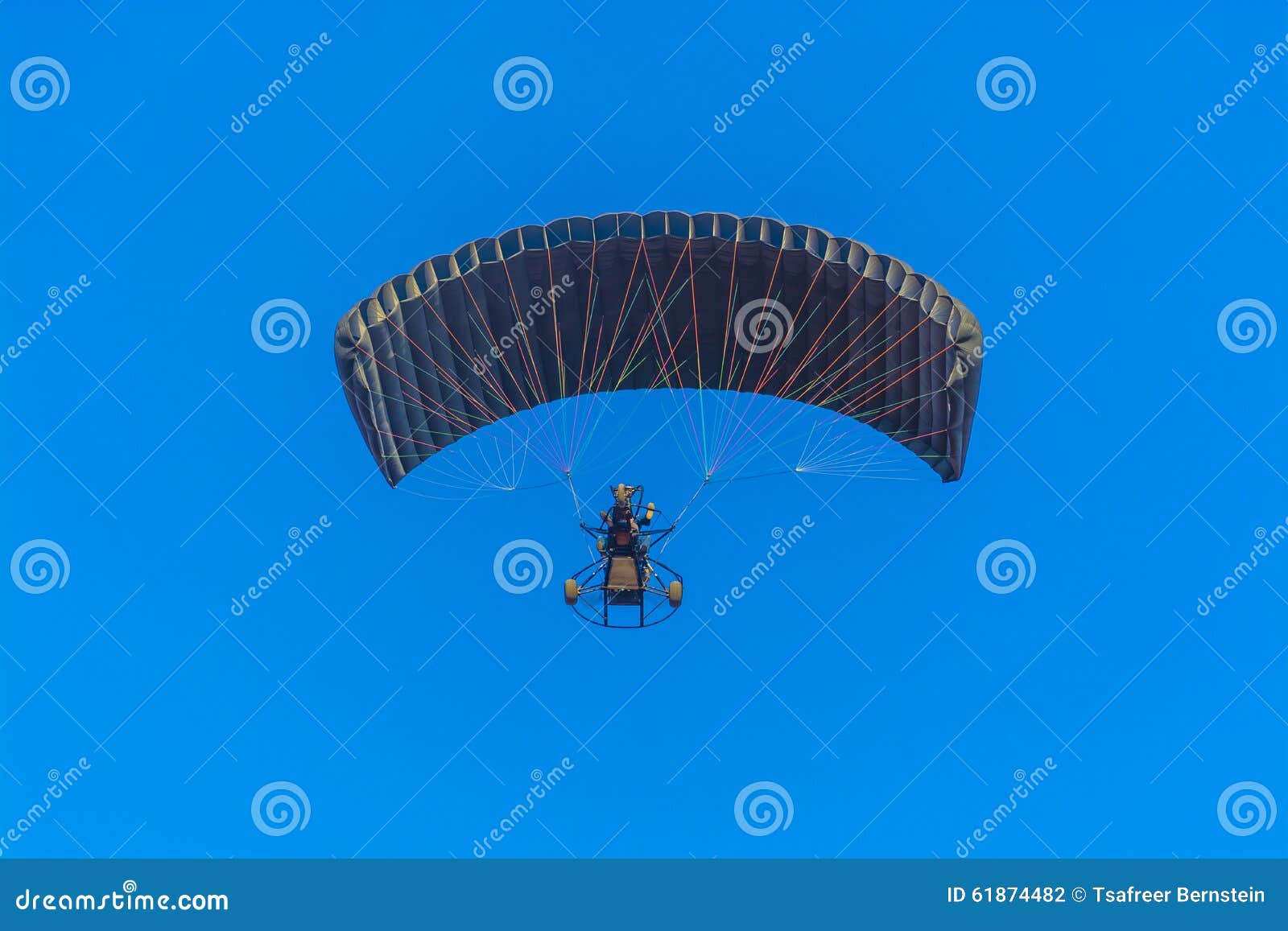 Black Canopy Powered Tandem Para Glider Stock Photo - Image of extreme ...