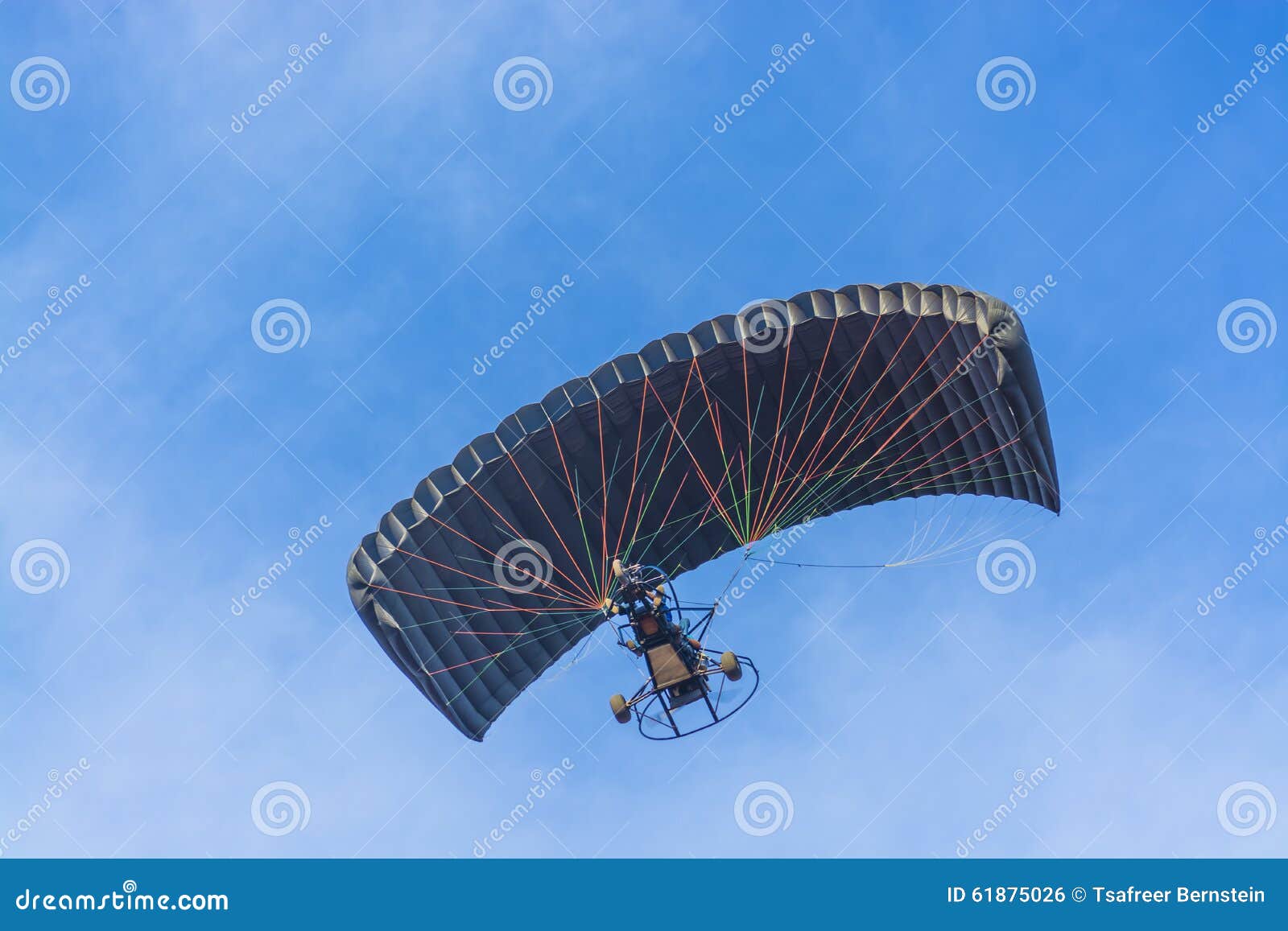 Black Canopy Powered Tandem Para Glider Stock Photo - Image of leisure ...