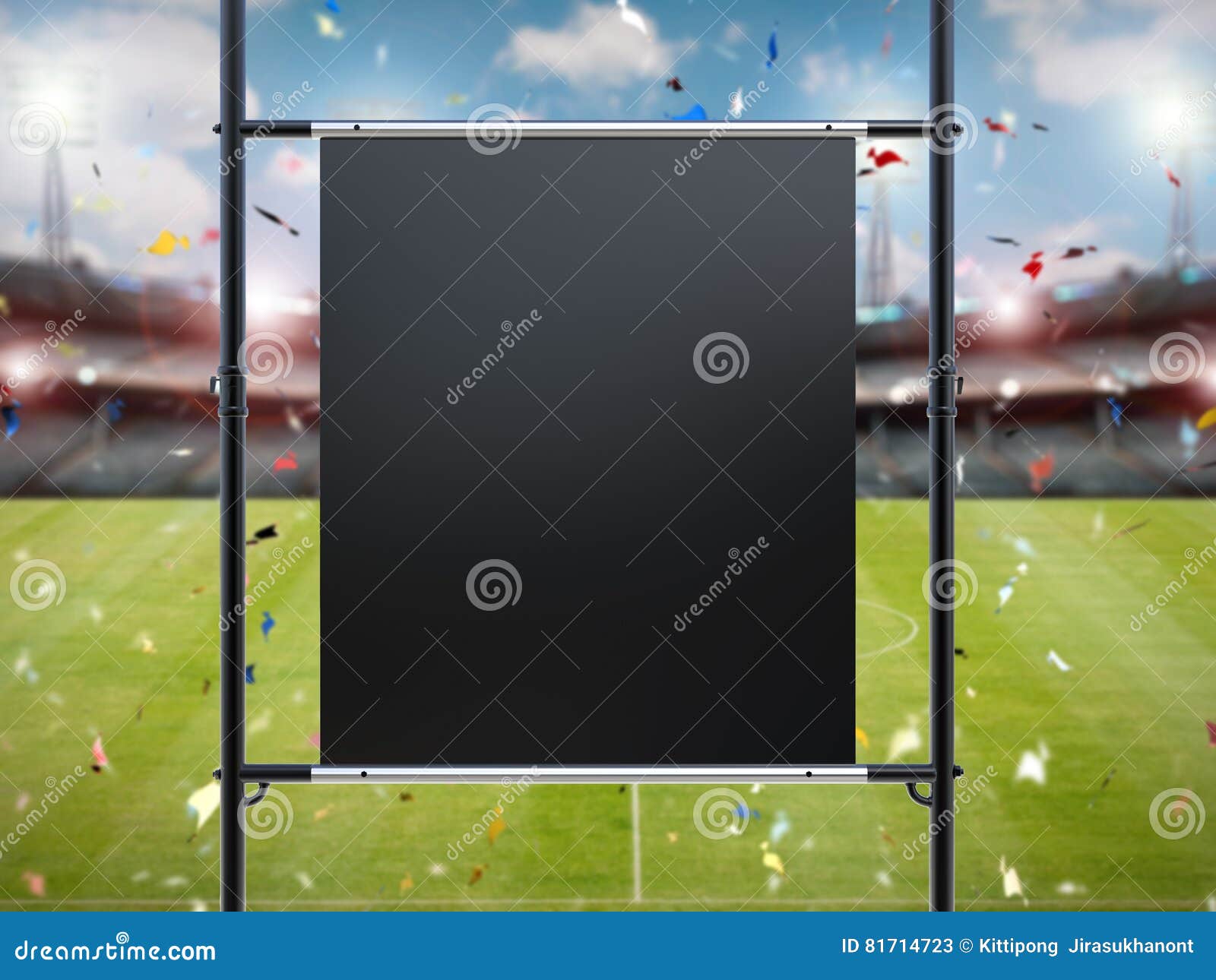 Black Canvas Stretch on Metal Pipe Stock Image - Image of black, fabric ...