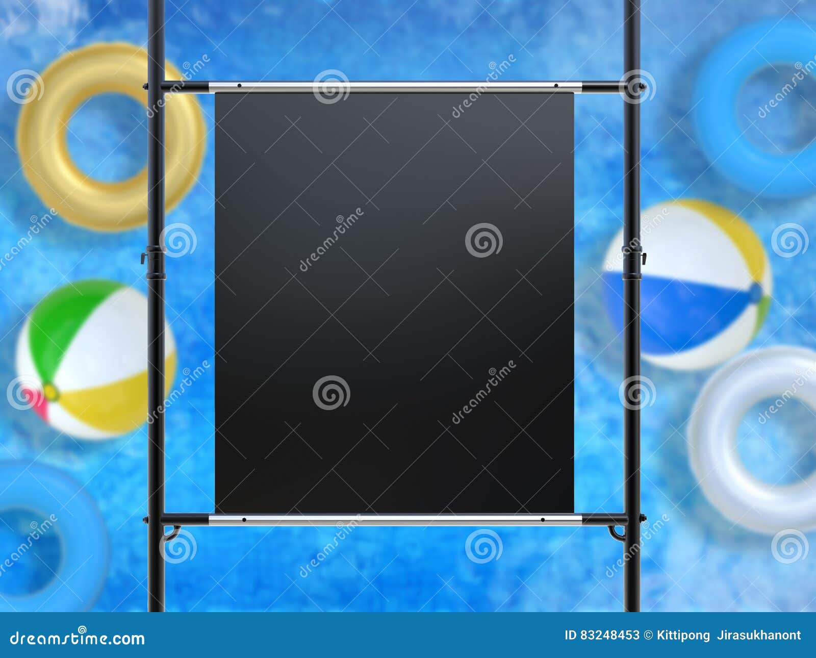 Black Canvas Stretch on Metal Pipe Stock Illustration - Illustration of ...