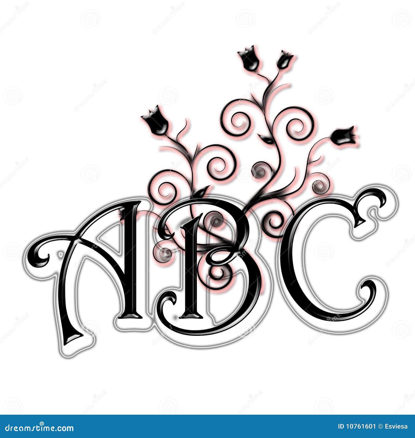 Black Capital Letters a, B, C Stock Illustration - Illustration of ...