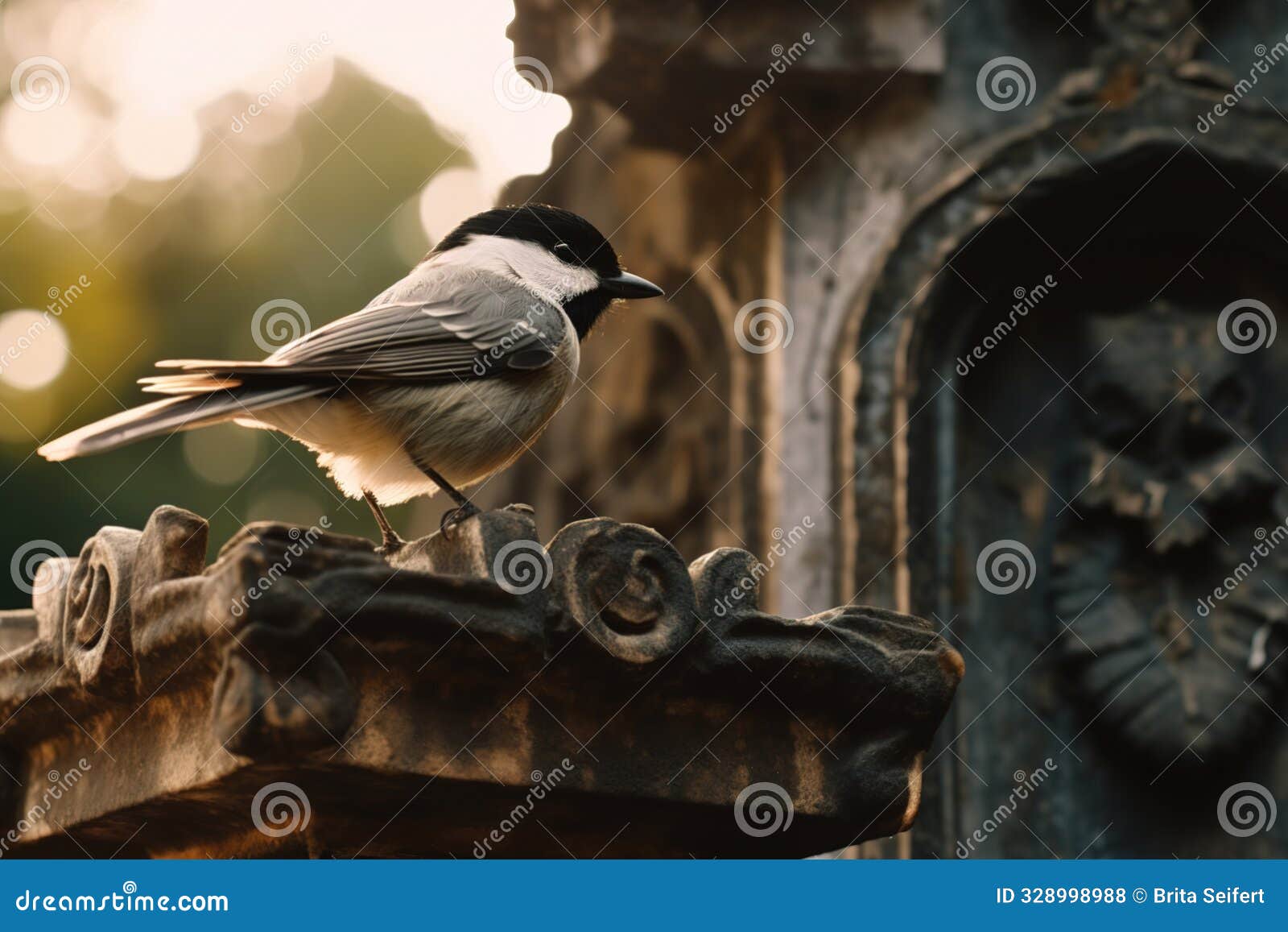 Black-capped Chickadee Bird Flying On Alpha Layer. Four Birds Of ...