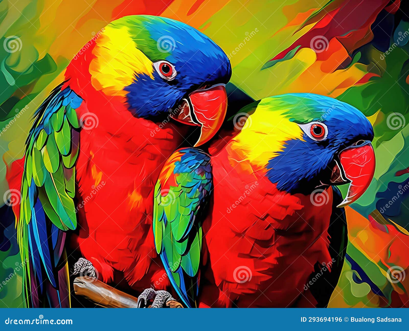Ai Generated Illustration Wildlife Concept of Black-capped Lory Stock Illustration ...