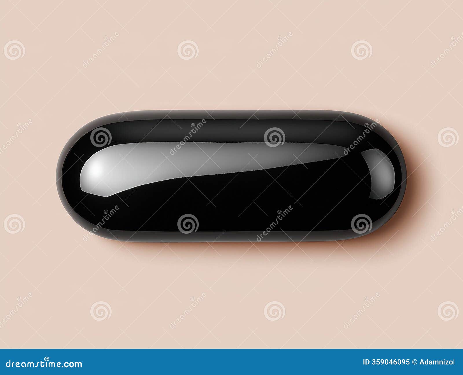 Black Capsule-shaped Object on a Beige Background Stock Illustration ...