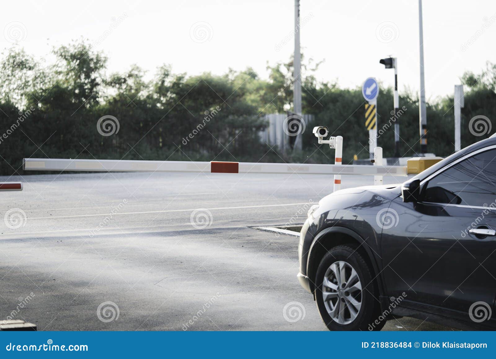 Black Car Accessing To Open Gate and Entrance and Exit from Village ...