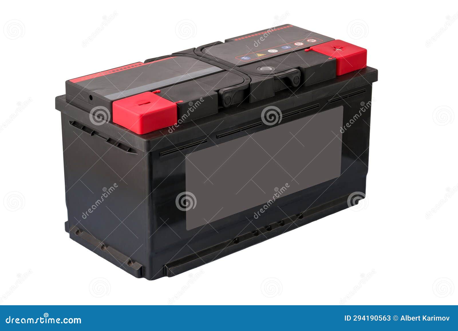 Black Car Battery on a White Background Stock Image - Image of volt ...