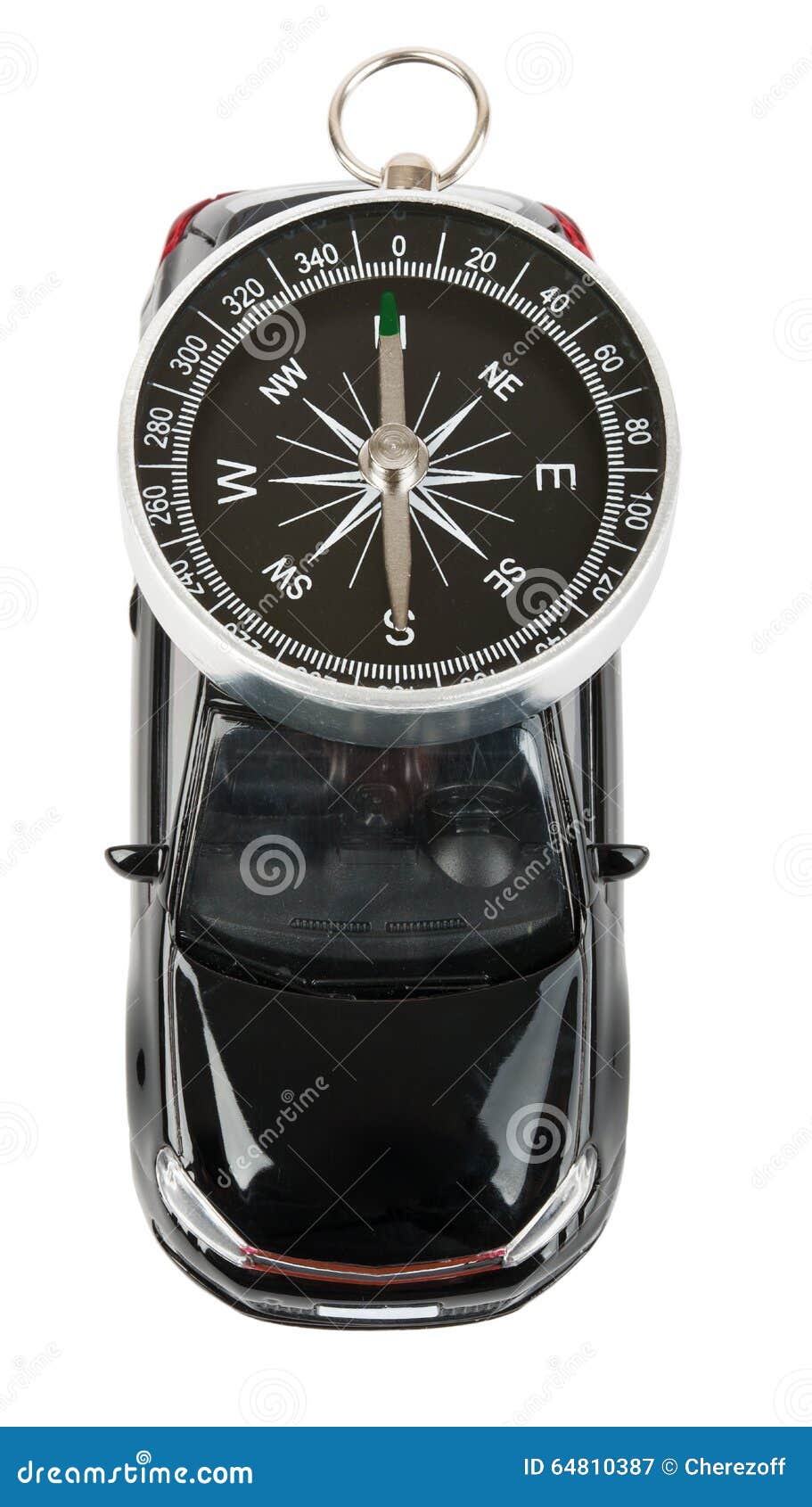Black car with compass stock image. Image of transport - 64810387
