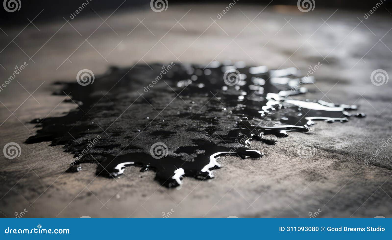 Black Car Engine Oil Stains on the Floor. Gen Ai Stock Illustration ...