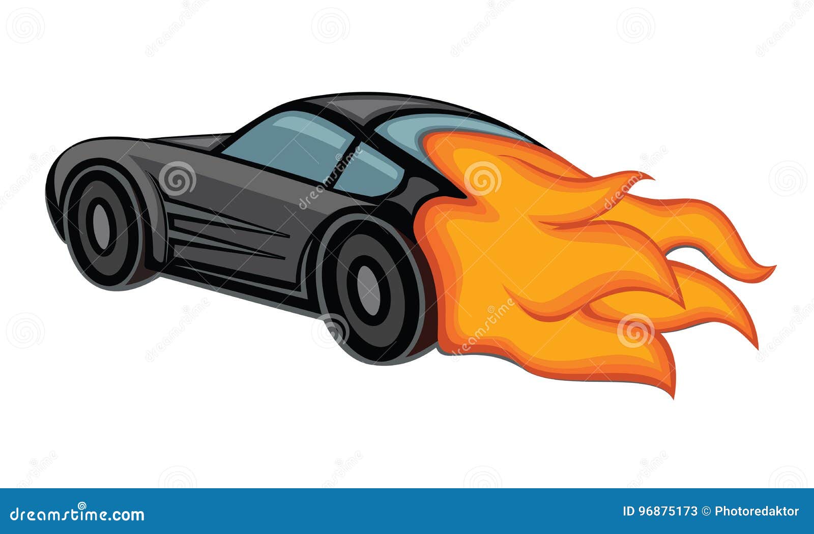 Black car fire stock vector. Illustration of failure - 96875173