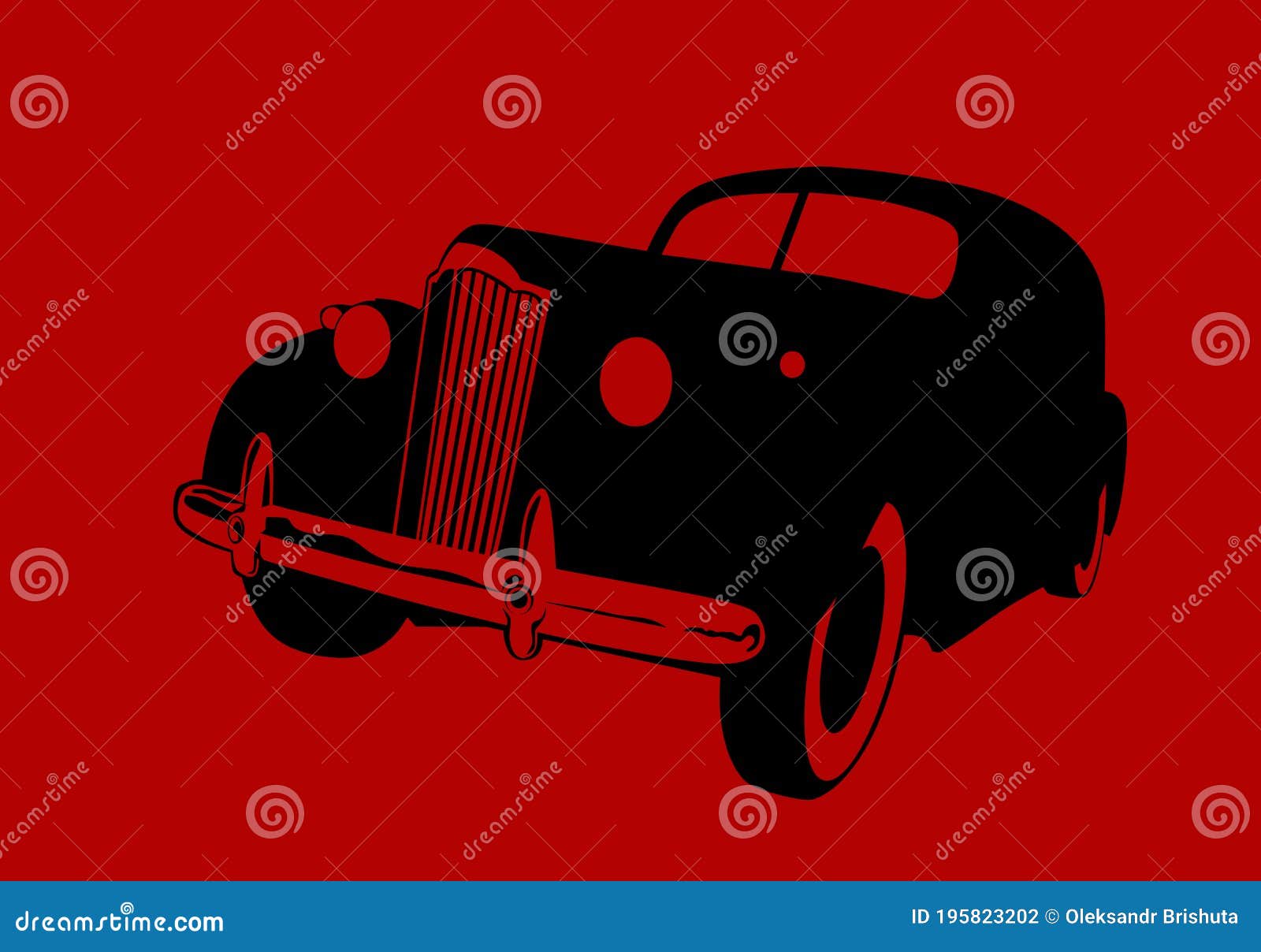 Black Car on a Hazy Red Background. Stock Vector - Illustration of ...