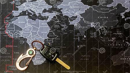 Black Car Keys on Black Map Stock Image - Image of navigation ...