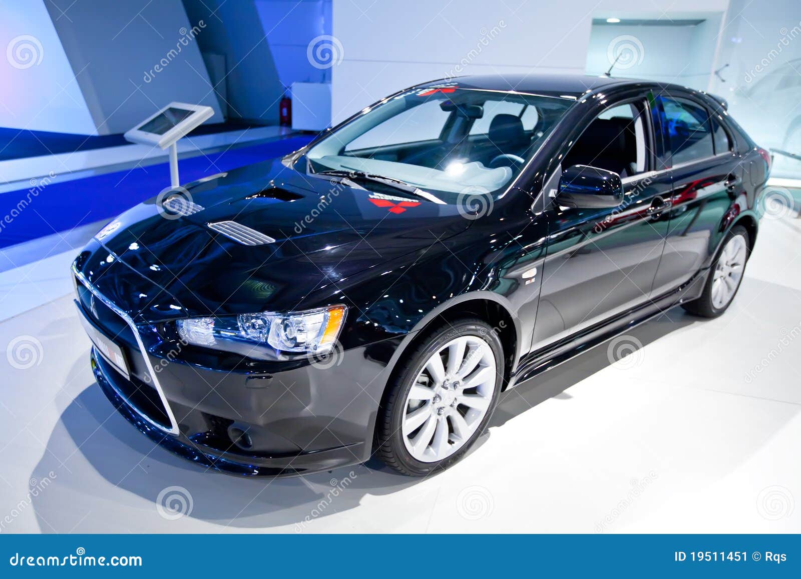 Black Car Mitsubishi Lancer Editorial Photo - Image of cowl, headlight ...