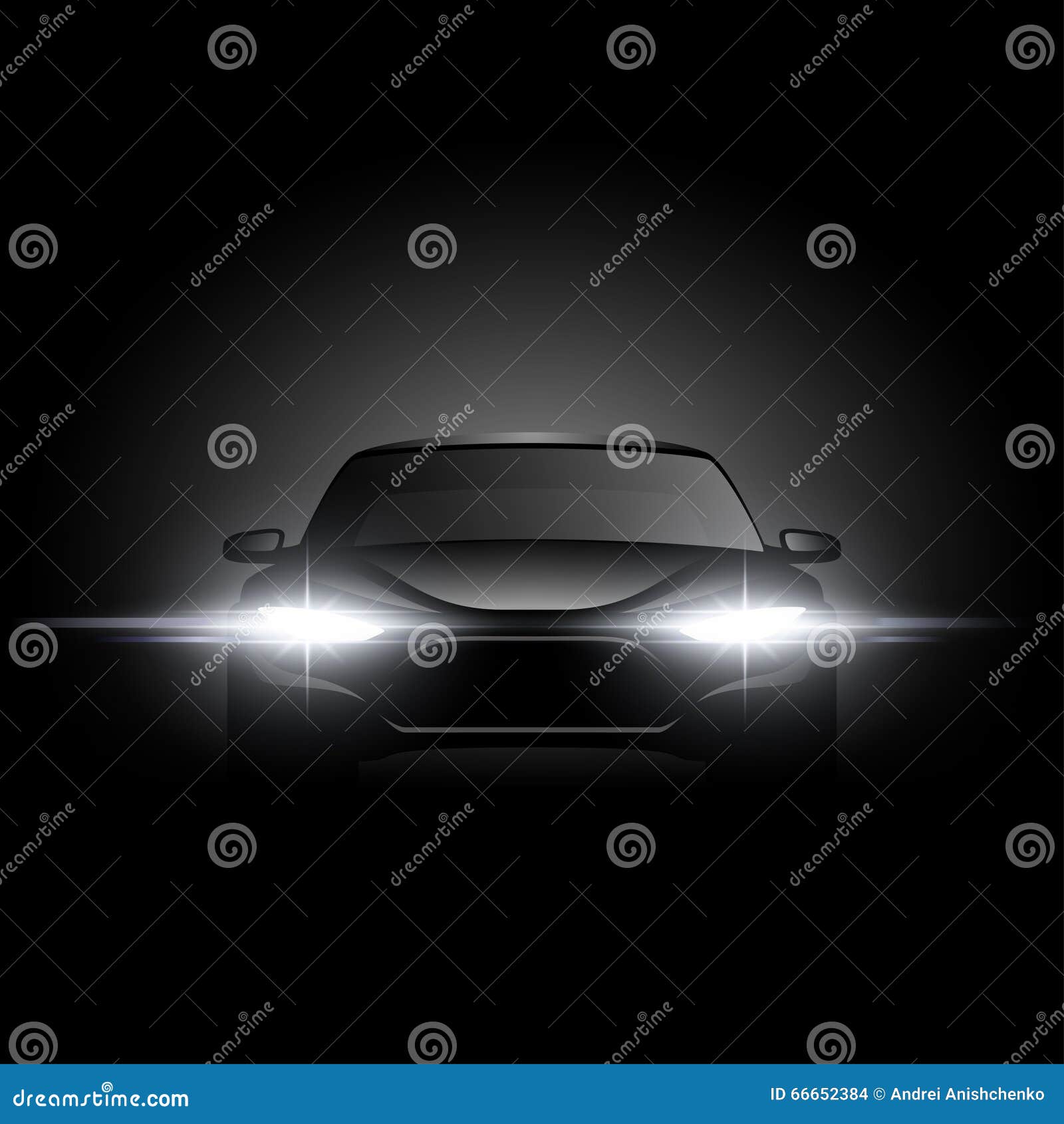 Black Car Silhouette with Light Effect Stock Vector - Illustration of ...