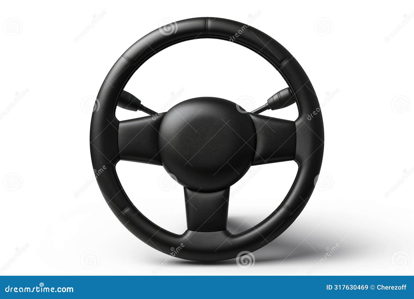 Black Car Steering Wheel Isolated on White Stock Image - Image of ...