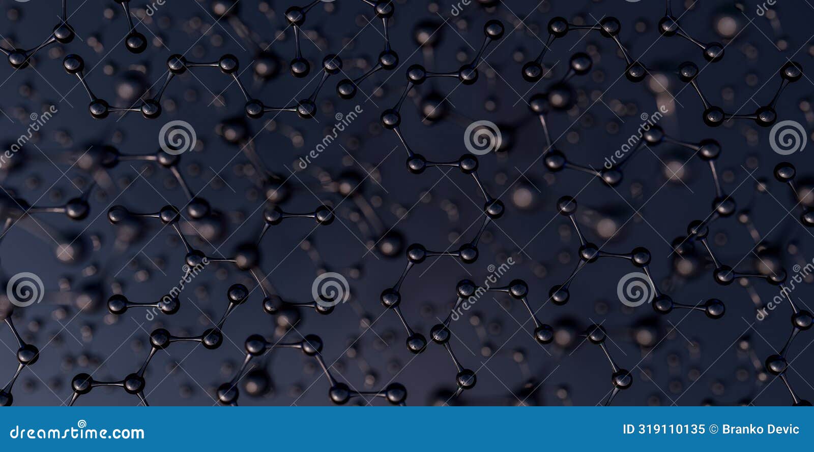 Black Carbon Molecule Structure Background. Cells and Biological Chain ...
