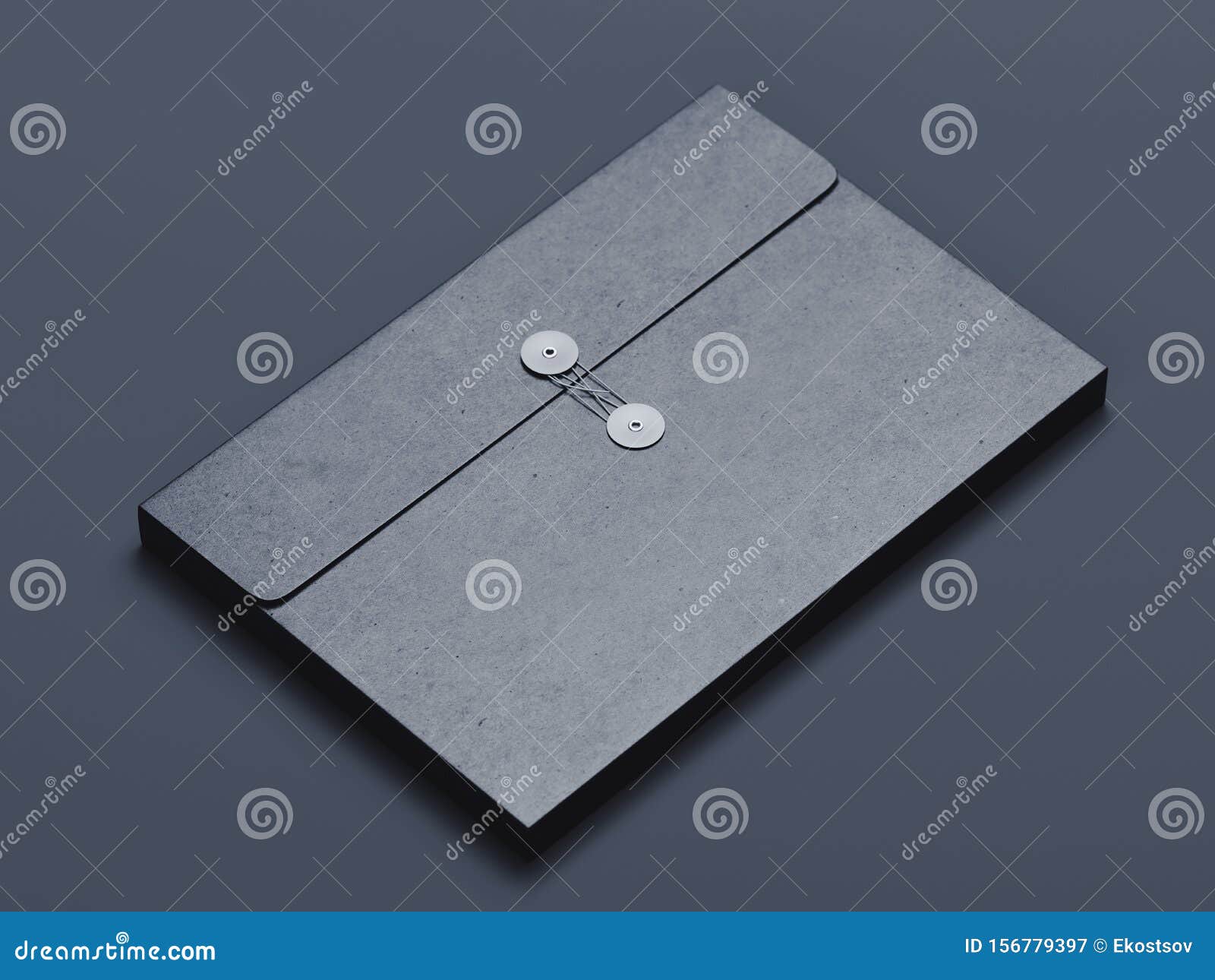 Black Cardboard Blank Folder on Black Background. 3d Rendering ...
