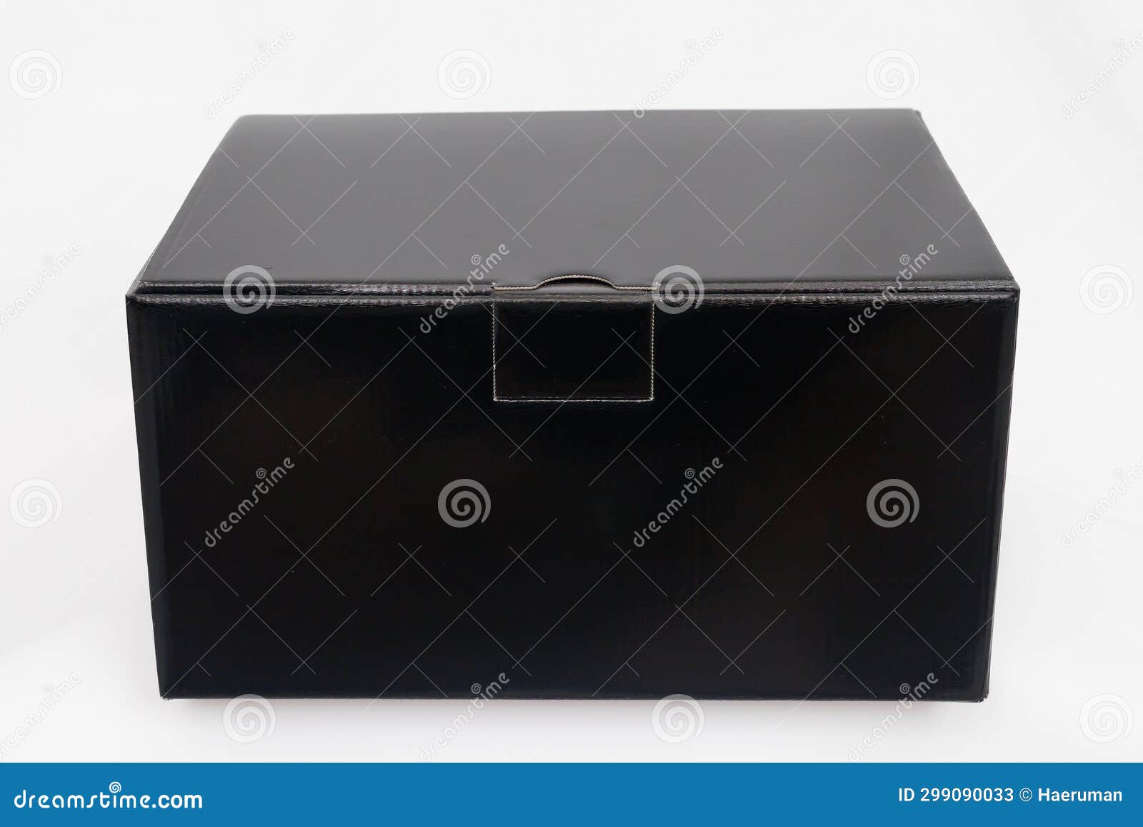 Black Cardboard Box on White Background. Front View Stock Image - Image ...