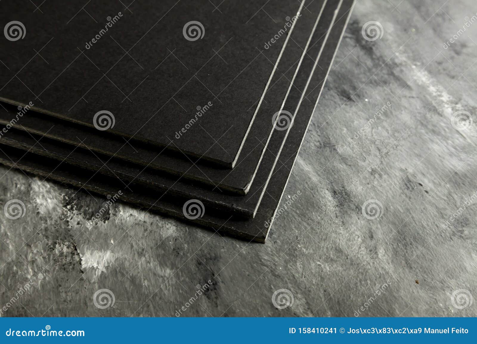 Black Cardboard Sheets Stacked Stock Image - Image of sheet, backdrop ...