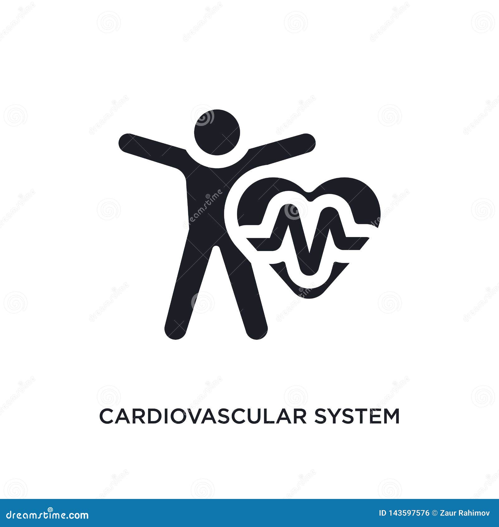 Black Cardiovascular System Isolated Vector Icon. Simple Element ...